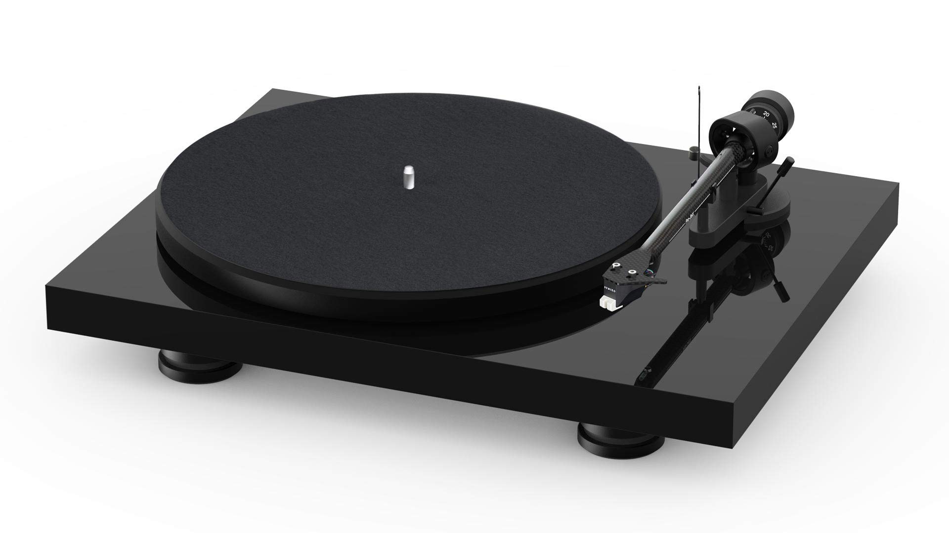 Pro-Ject Debut Carbon EVO, Audiophile Turntable with Carbon Fiber tonearm, Electronic Speed Selection and pre-Mounted Sumiko Rainier Phono Cartridge (High Gloss Black)