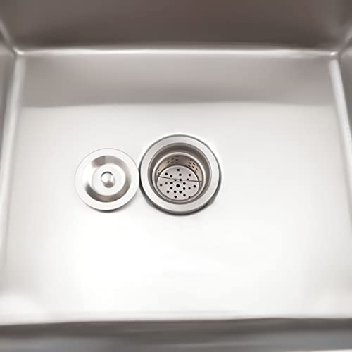 Utility Sink Stainless Steel Commercial Restaurant Kitchen Sink Free Standing Sink with Single Bowl Small Utility Sink for Laundry Workshop Garage (39.3" L x 23.6" W x 36.7" H, with Faucet)