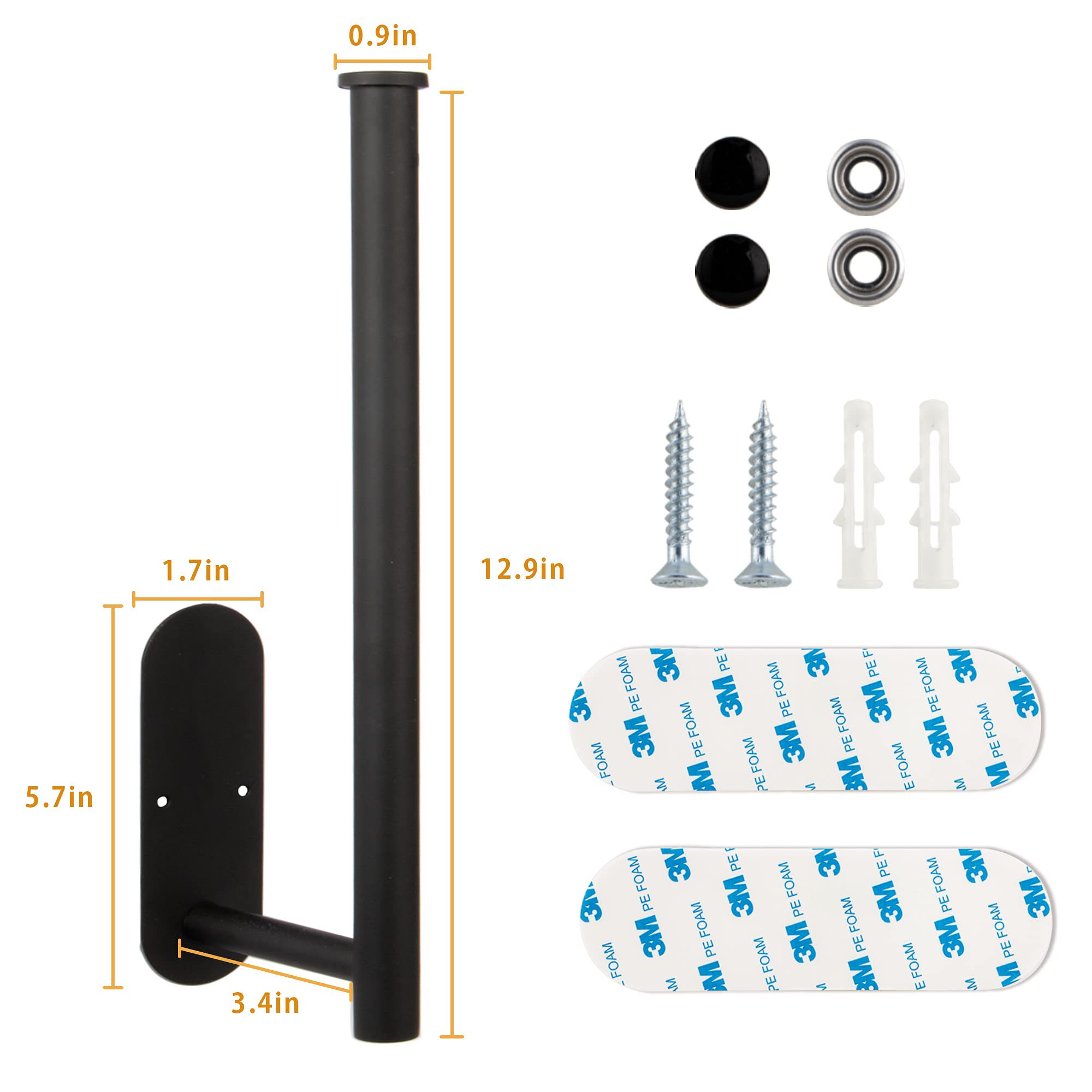 Aisto Paper Towel Holder Wall Mount Under Cabinet Adhesive Paper Towel Holder or Wall Drilling for Home Kitchen - SUS304 Stainless Steel