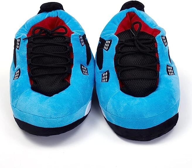 LAPRBY Sneaker Slippers Non Slip Sole Indoor House Plush Slippers Unisex Indoor Floor Cotton Shoes (Blue,5.5,12)
