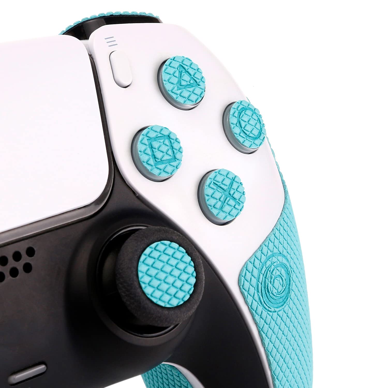 TALONGAMES Controller Grips Compatible with PlayStation 5 DualSense, Anti-Slip, Sweat-Absorbent, Textured Skin kit, for PS5 Controllers Handle Grips, Buttons, Triggers, D-pad (Pro Version - Blue)