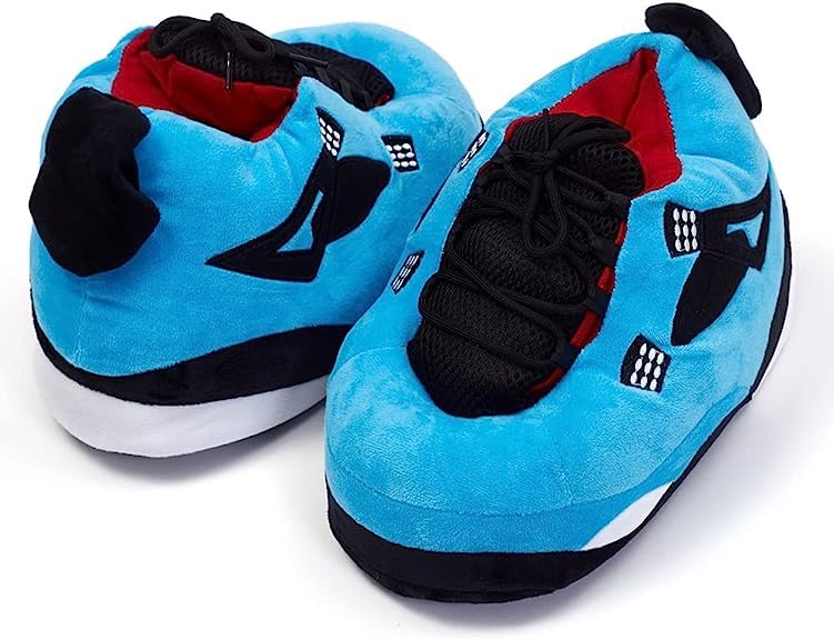 LAPRBY Sneaker Slippers Non Slip Sole Indoor House Plush Slippers Unisex Indoor Floor Cotton Shoes (Blue,5.5,12)