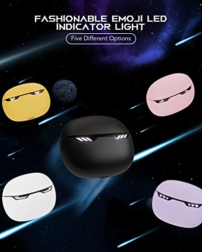 Black Shark Bluetooth Earbuds Wireless Earbuds with Emoji LED Light, Gaming Earbuds with 45ms Ultra Low Latency, Bluetooth 5.1, Music and Gaming Dual Modes, 24H Playtime, IPX5 Waterproof- Black