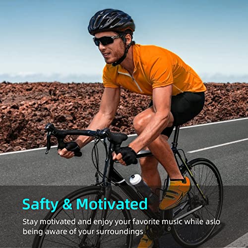 OUFUNI Bone Conduction Headphones,Open Ear Headphones Wireless Bluetooth,Waterproof & Sweatproof Sport Headphones,Bone Conduction Earbuds with Mic,Headphones for Running Cycling Climbing Driving