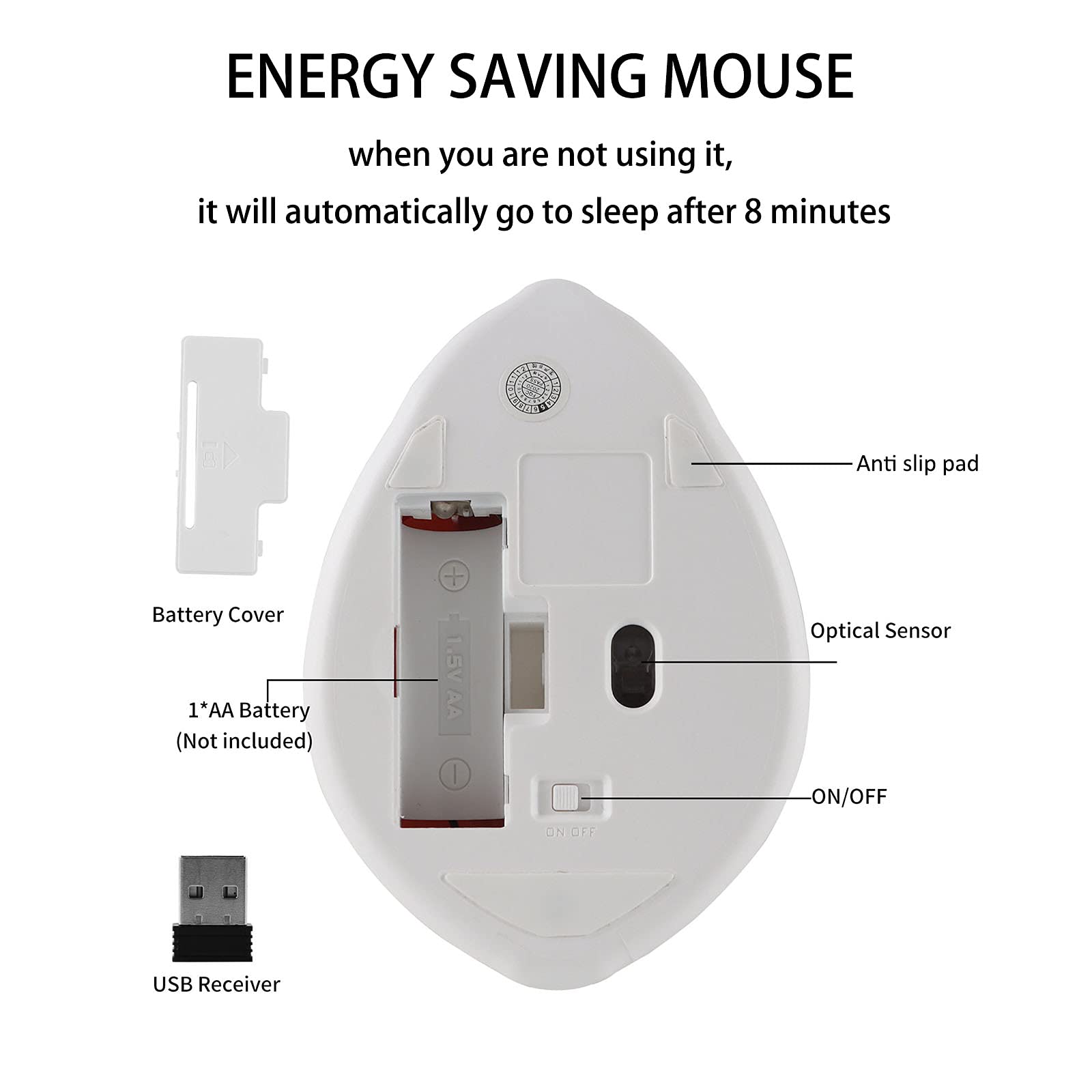 Wireless Mouse Cute Cartoon Hamster Shape Mini Silent Click Ergonomic Design 2.4G USB Portable Cordless Mouse 1200 DPI Small Mice for Notebook/MacBook/PC/Laptop/Computer for Kids Girl Gift (Grey)