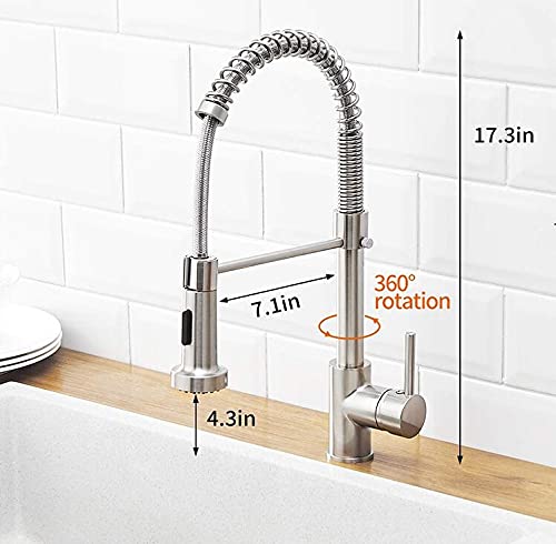 Kitchen Sink Faucet for Bar Farmhouse Commercial, Gold Brass Spring Pull Down Sink Mixer Tap, Rotation Kitchen Mixer Taps, Kitchen Tap, Kitchen Sink Faucet