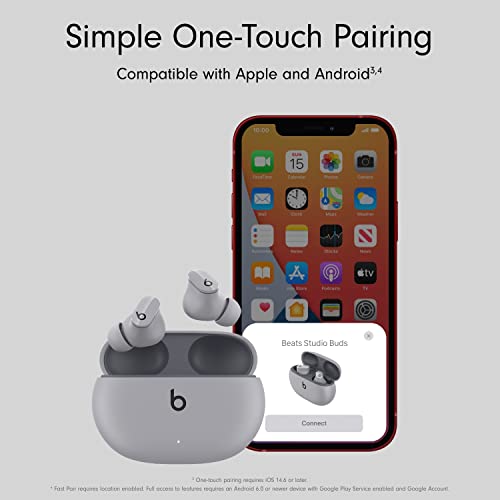 Beats Studio Buds - True Wireless Noise Cancelling Earbuds - Compatible with Apple & Android, Built-in Microphone, IPX4 Rating, Sweat Resistant Earphones, Class 1 Bluetooth Headphones - Moon Gray