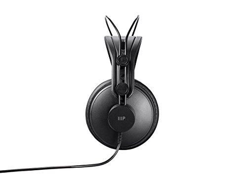 Monoprice - 116150 Modern Retro Over Ear Headphones with Ultra-Comfortable Ear Pads Perfect for Mobile Devices, HiFi, and Audio/Video Production Black