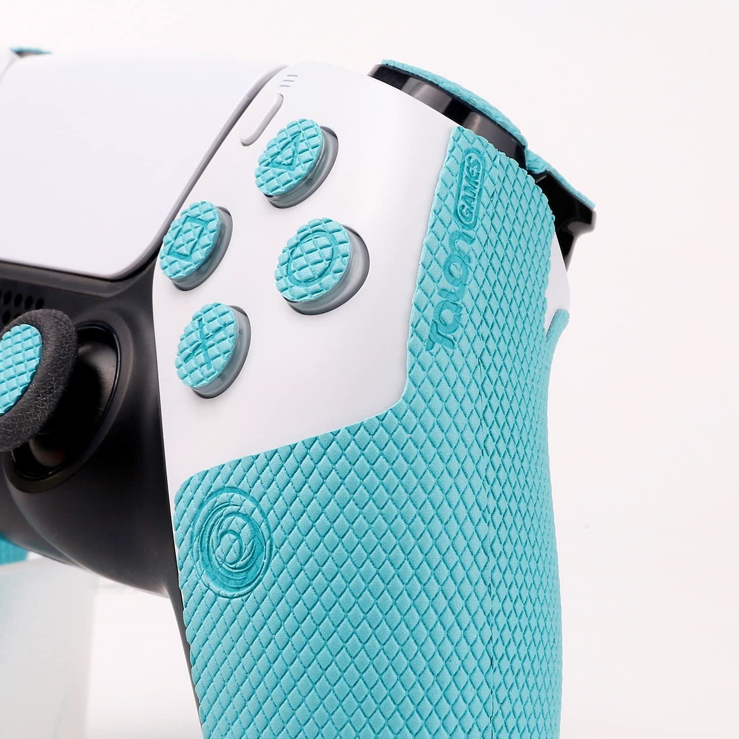 TALONGAMES Controller Grips Compatible with PlayStation 5 DualSense, Anti-Slip, Sweat-Absorbent, Textured Skin kit, for PS5 Controllers Handle Grips, Buttons, Triggers, D-pad (Pro Version - Blue)
