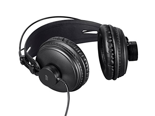 Monoprice - 116150 Modern Retro Over Ear Headphones with Ultra-Comfortable Ear Pads Perfect for Mobile Devices, HiFi, and Audio/Video Production Black