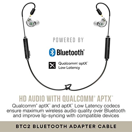 MEE audio M6 PRO Musicians' in-Ear Monitors Wired + Wireless Combo Pack: Includes Stereo Audio Cable and Bluetooth Audio Adapter (Clear) (CMB-M6PROBT-CL)