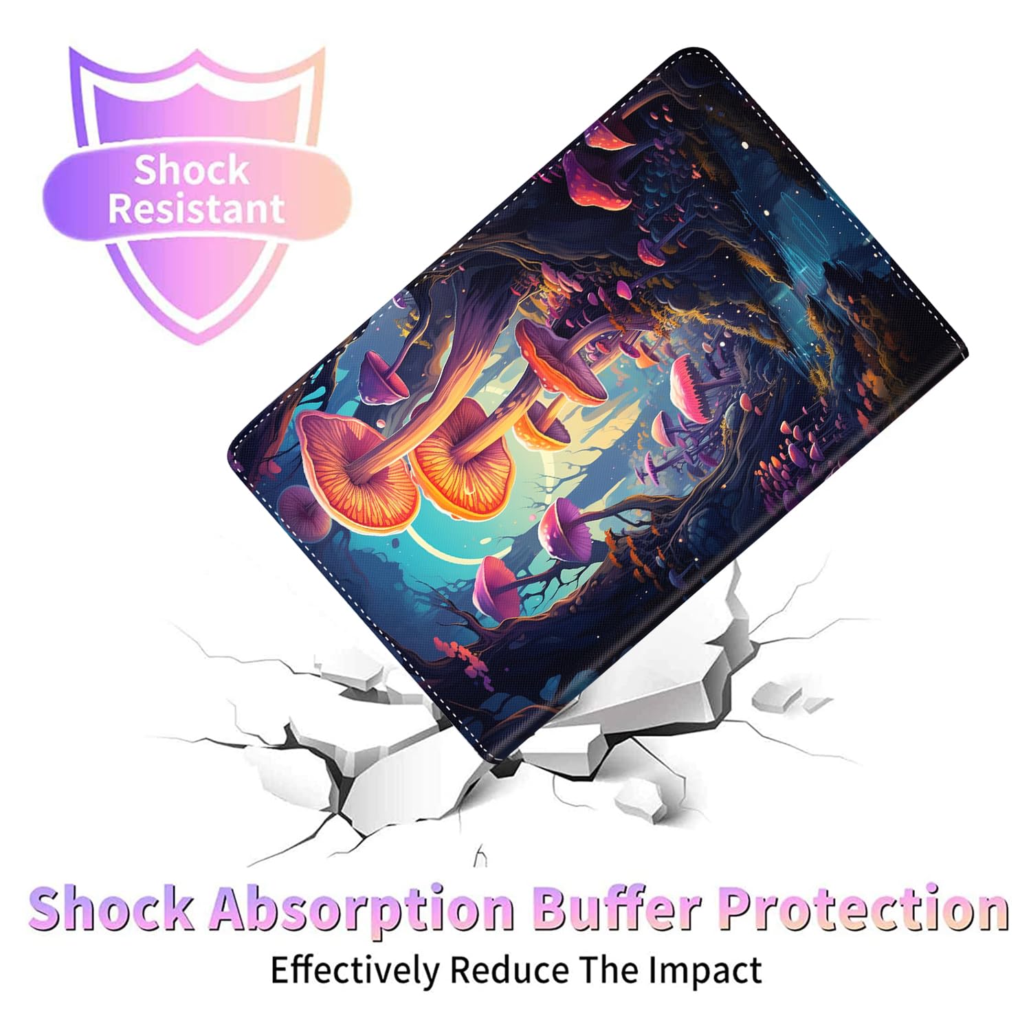 Case for Samsung Galaxy Tab S8 2022/Tab S7 2020 11 Inch (Model SM-X700/X706/T870/T875/T878), Smart Stand Back Cover Auto Wake/Sleep for Galaxy Tab S8 / S7,Colorful Mushrooms