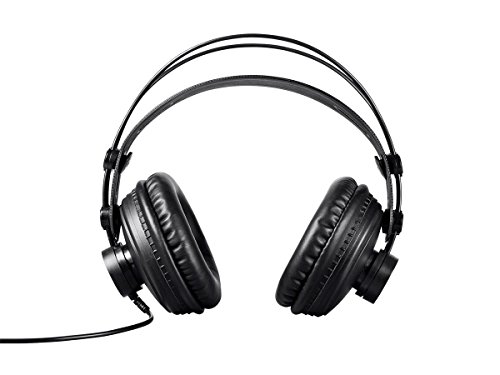 Monoprice - 116150 Modern Retro Over Ear Headphones with Ultra-Comfortable Ear Pads Perfect for Mobile Devices, HiFi, and Audio/Video Production Black