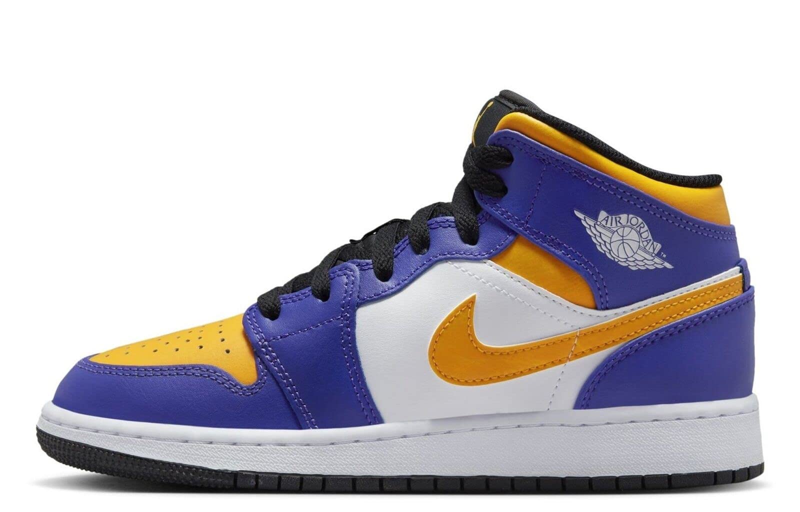 Nike Jordan Big Kid's 1 Mid Dark Concord/Taxi-White-Black (DQ8423 517) - 4