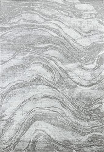 GLORY RUGS Abstract Area Rug Modern Contemporary Faded Soft for Living Room Dining Room Bedroom Home and Office (108Gray, 8x10)