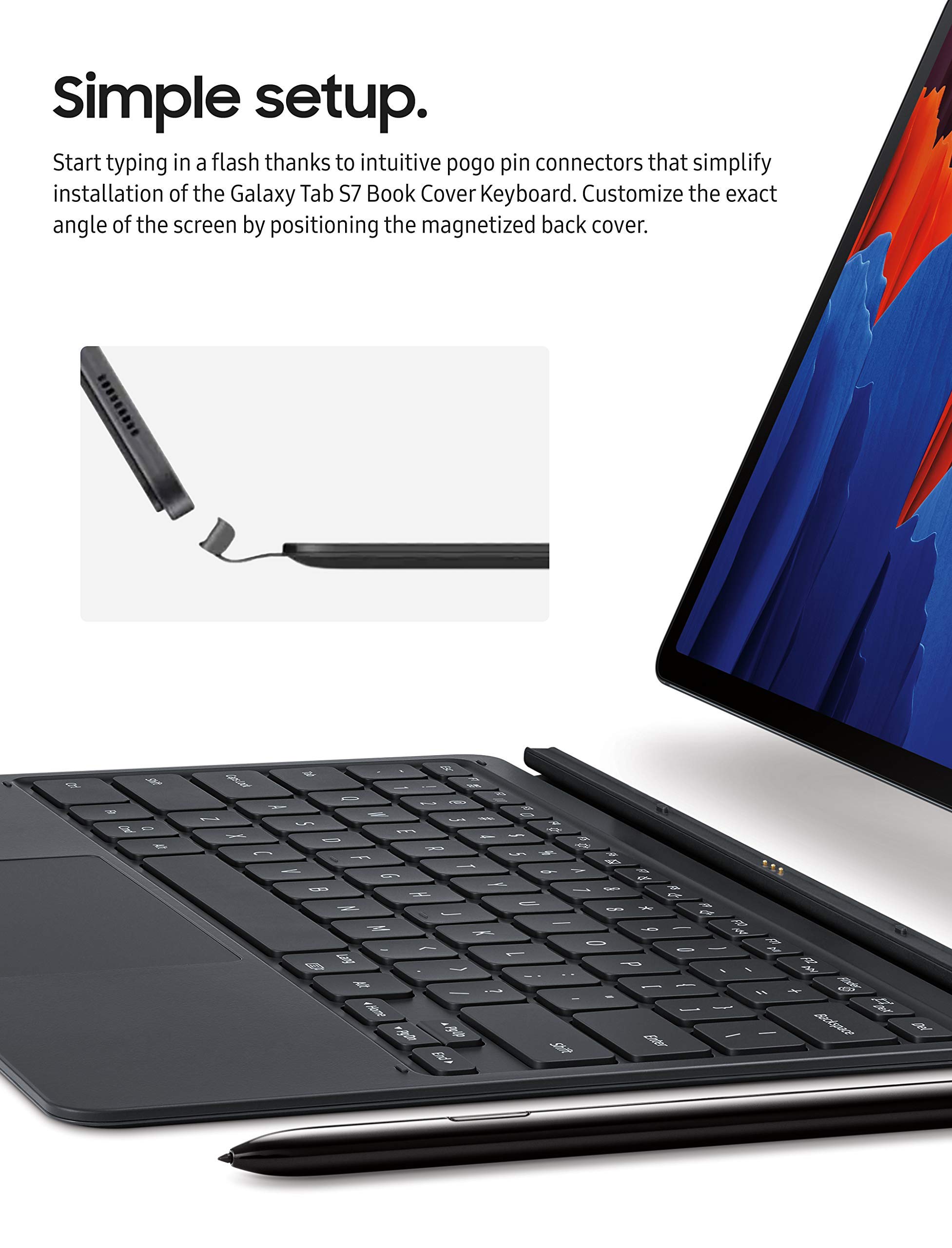 Samsung Galaxy EF-DT870 Keyboard & Cover for Tab S7 (Renewed)