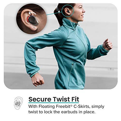Cleer Goal Sport True Wireless Earbuds with 20 Hour Battery, for Workout and Exercise, Water and Sweat Resistant, Touch Controls, and High Audio Quality and Bass, Black/Red