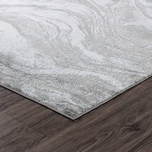 GLORY RUGS Abstract Area Rug Modern Contemporary Faded Soft for Living Room Dining Room Bedroom Home and Office (108Gray, 8x10)
