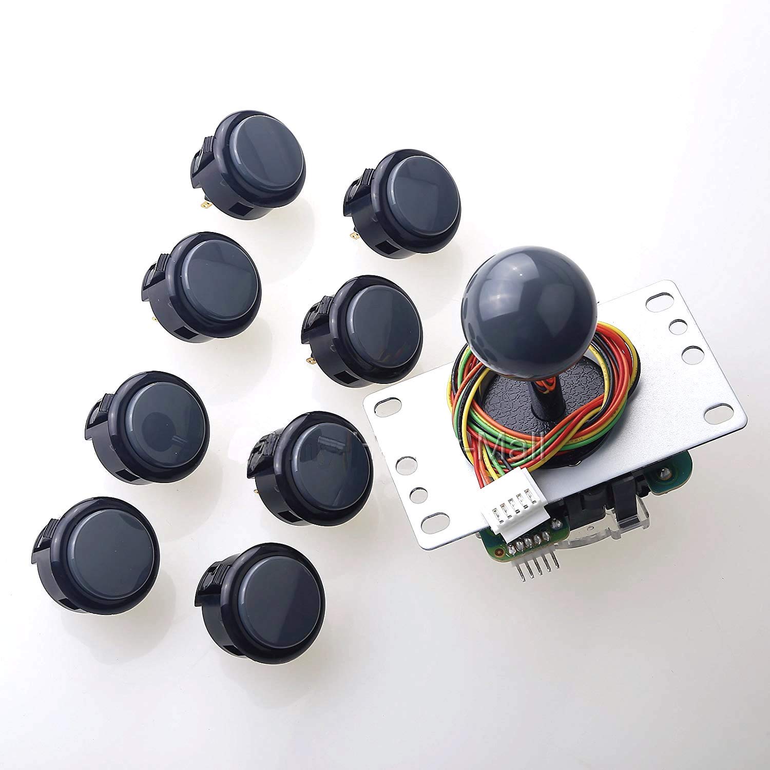 Sanwa JLF-TP-8YT Joystick + Sanwa 8 pcs OBSF-30 Push Button Bundle Kit Color : Gray - for Arcade Game 4 & 8 Way Adjustable, Compatible with Catz Mad SF4 Tournament Joystick S@NWA