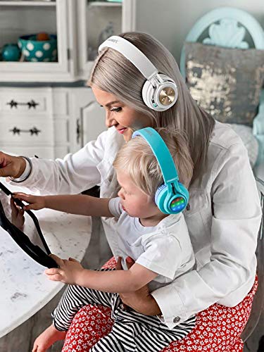 Riwbox Bluetooth Headphones, XBT-880 Wireless Bluetooth Headphones Over Ear with Microphone and Volume Control Wireless and Wired Foldable Headset for iPhone/iPad/PC/Cell Phones/TV (White&Gold)