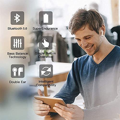 Wireless Earbuds, Bluetooth 5.0 Earbud Earphones Wireless Bluetooth with Charging case, Ear Bud & in-Ear Headphones IPX6 Waterproof, Wireless Ear Buds with Mic Auto Pairing for iPhone/Samsung/Android
