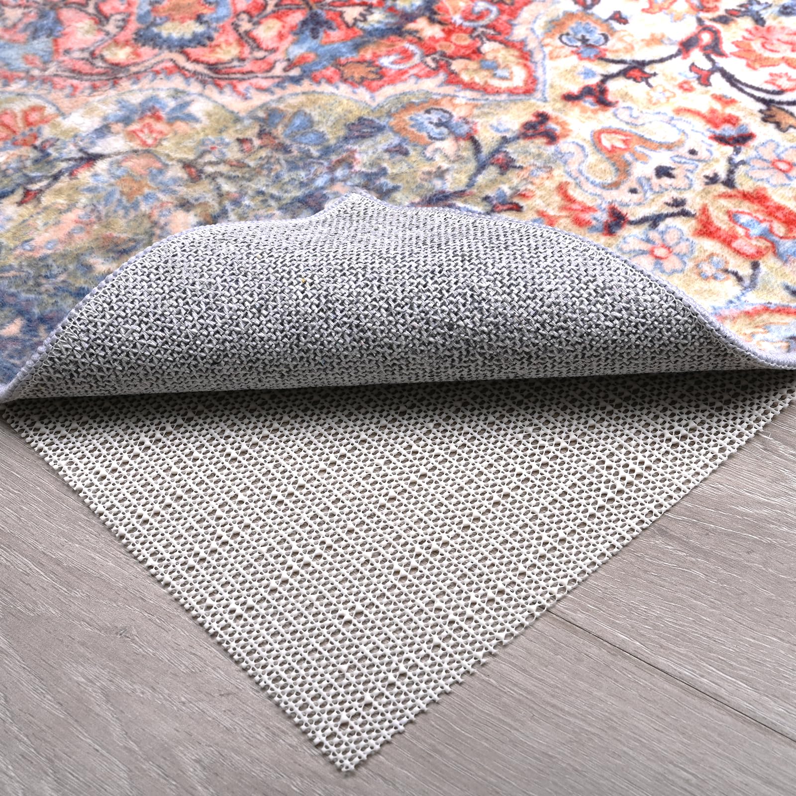 Coyacool Non Slip Rug Pads for Hardwood Floors, 8x10 Rug Pad Gripper for Area Rugs, Under Carpet Anti Skid Mat, White, Keep Your Rugs Safe and in Place