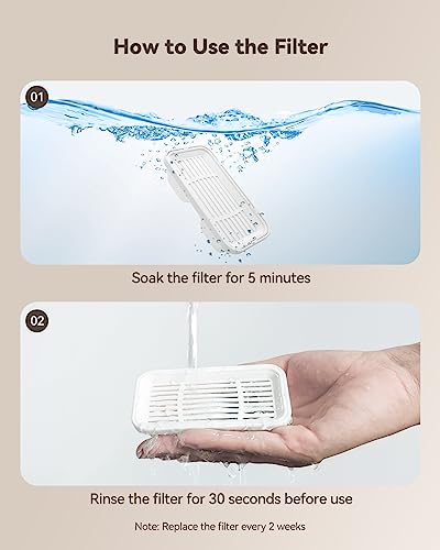 Dog Water Fountain Filters 6 Pack Replacement & Pre-Filter Sponges