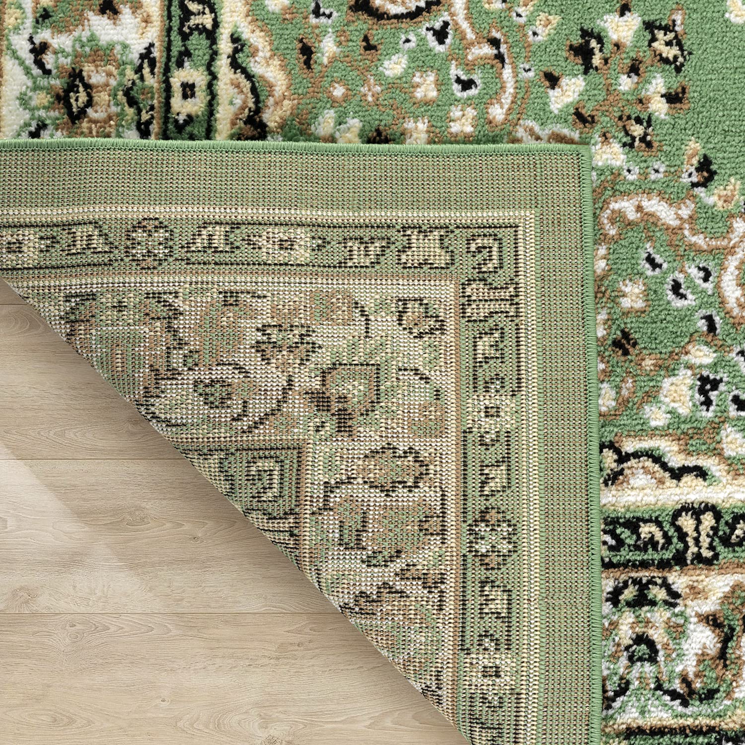 Antep Rugs Oriental 8x10 Traditional Medallion Indoor Area Rug Siesta (Green Beige, 7'10" x 10')