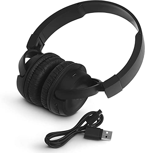 JBL T460BT - On-Ear Wireless Bluetooth Headphones, Extra Bass with 11 Hours Playtime & Mic - Includes Bonus Extended Charging Cable and Velvet Storage Pouch - Black