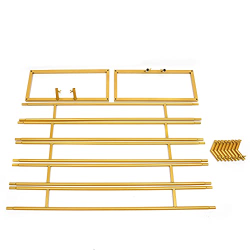 MANULOOT Metal Heart Balloon Arch Kit, Hexagon Arch Backdrop, Gold Metal Arch Backdrop Stand, Flower Stand Frame Wedding Props, Upgrade Backdrop Stand for Party Decor| US Stock (Hexagon A)