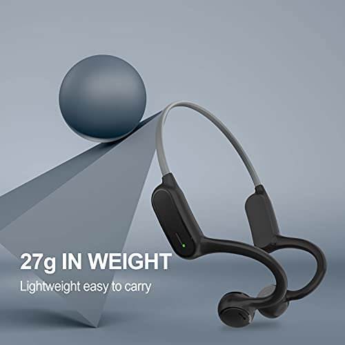 Pinetree Open Ear Headphones, Wireless Bone Conduction Headphones Bluetooth Headphones, Bluetooth 5.0 Headset with Mic for Working Sport Jogging Running Driving Cycling Hiking Indoor and Outdoor, Grey