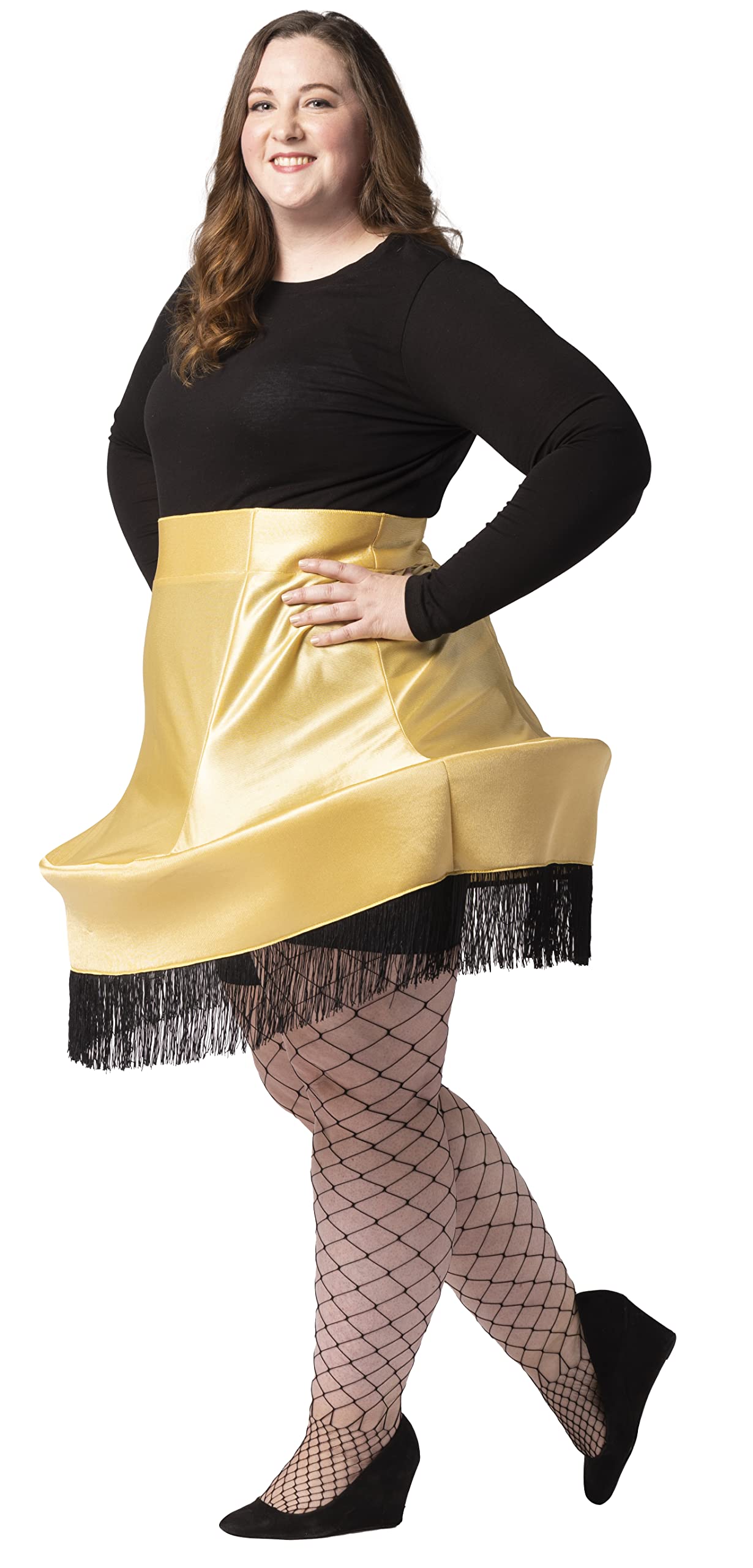 Rasta Imposta Christmas Lamp Skirt, Available in Women Size 4-10 or Size 14-16 (US, Numeric, 14, 16, Plus, Regular, Gold & Black 14-16)