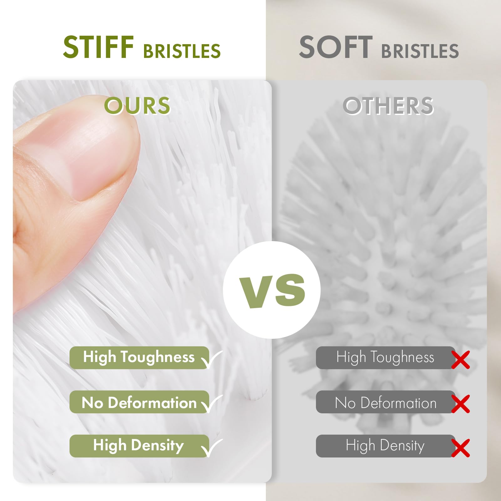 Amazer Scrub Brush Comfort Grip & Flexible Stiff Bristles Heavy Duty for Bathroom Shower Sink Carpet Floor - Pack of 2 (Green+Green)