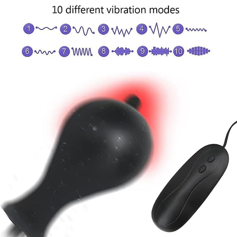 Manual Inflation Plus Shocking Silicone Suction Cup Realistic Classic Plug Double Headed Black and Adjustable The Silicone Plug Kit - XjmFj26-11