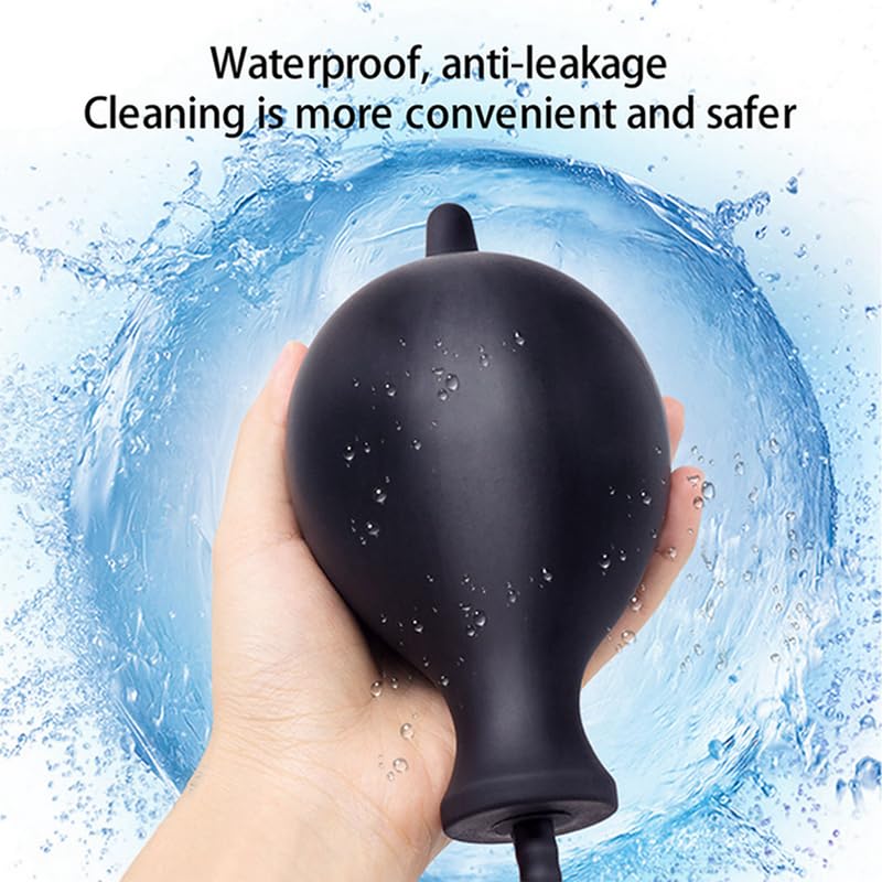 Manual Inflation Plus Shocking Silicone Suction Cup Realistic Classic Plug Double Headed Black and Adjustable The Silicone Plug Kit - XjmFj26-11