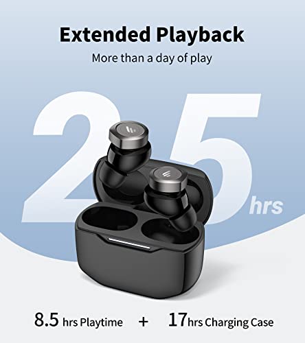 Edifier W240TN Active Noise Cancellation Earbuds with Bluetooth V5.3 - True Wireless Earbuds with Dual Dynamic Drivers - Fast Charging - Custom EQ - Physical Button and App Control - Black