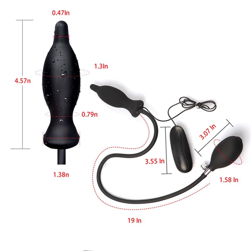 Manual Inflation Plus Shocking Silicone Suction Cup Realistic Classic Plug Double Headed Black and Adjustable The Silicone Plug Kit - XjmFj26-11
