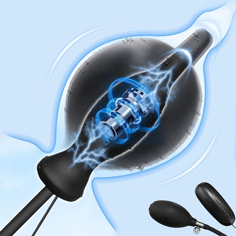 Manual Inflation Plus Shocking Silicone Suction Cup Realistic Classic Plug Double Headed Black and Adjustable The Silicone Plug Kit - XjmFj26-11