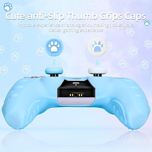 BRHE Cute Cat Claw PS5 Controller Skin - Non-Slip Silicone Protective Cover for PlayStation 5 Wireless Controller with 2 Thumb Grip Caps,1 cat Sticker,4 Remote Sensing Coils