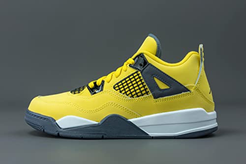 Nike Little Kid Jordan 4 Retro Lightning Tour Yellow/Dark Blue Grey (BQ7669 700) - 12.5 Multicolor 12.5 Little Kid