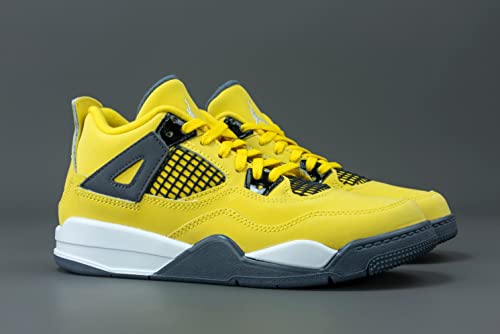 Nike Little Kid Jordan 4 Retro Lightning Tour Yellow/Dark Blue Grey (BQ7669 700) - 12.5 Multicolor 12.5 Little Kid