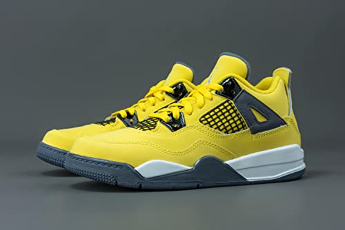 Nike Little Kid Jordan 4 Retro Lightning Tour Yellow/Dark Blue Grey (BQ7669 700) - 12.5 Multicolor 12.5 Little Kid