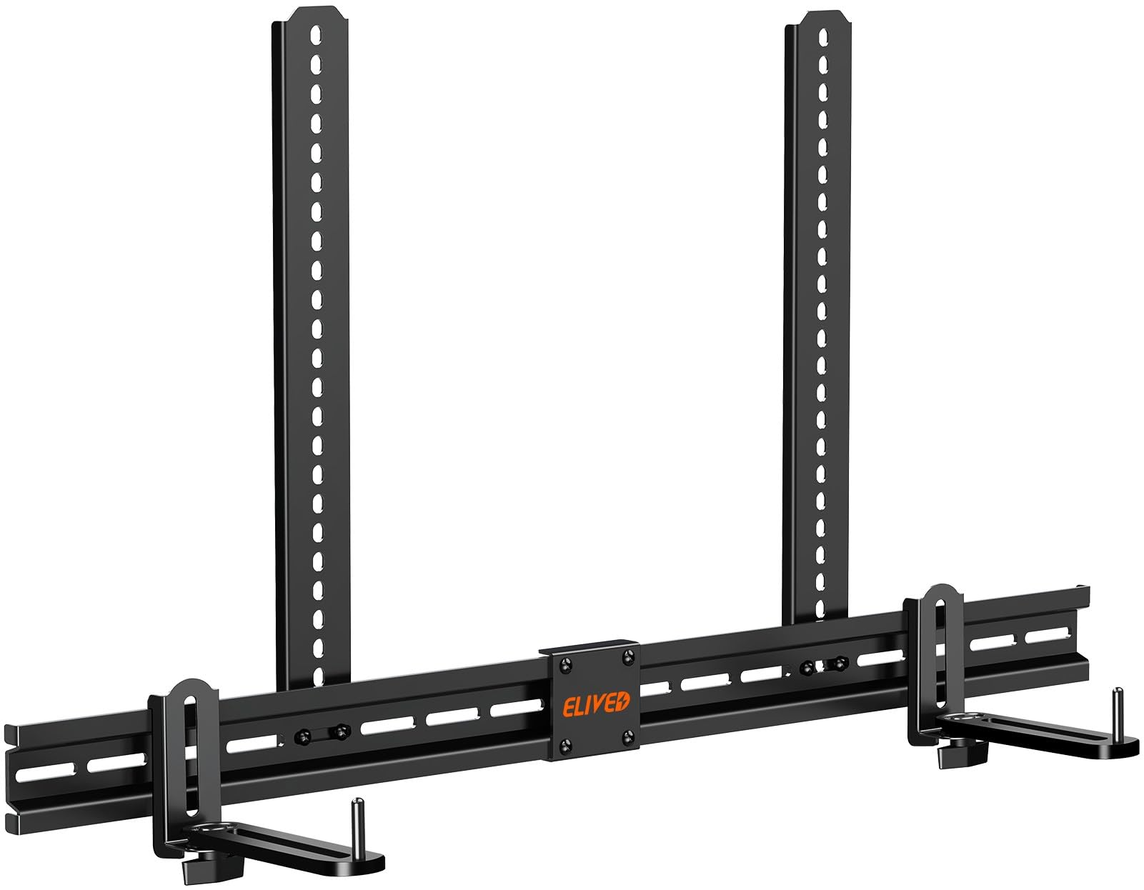 ELIVED Soundbar Mount Soundbar Mounting Bracket Under TV for Soundbar with/Without Holes, Sound Bar TV Bracket with 6.5" Holders Swivel to fit Various Soundbar, 17.7" Vertical Bracket, 15 Lbs. YD5011