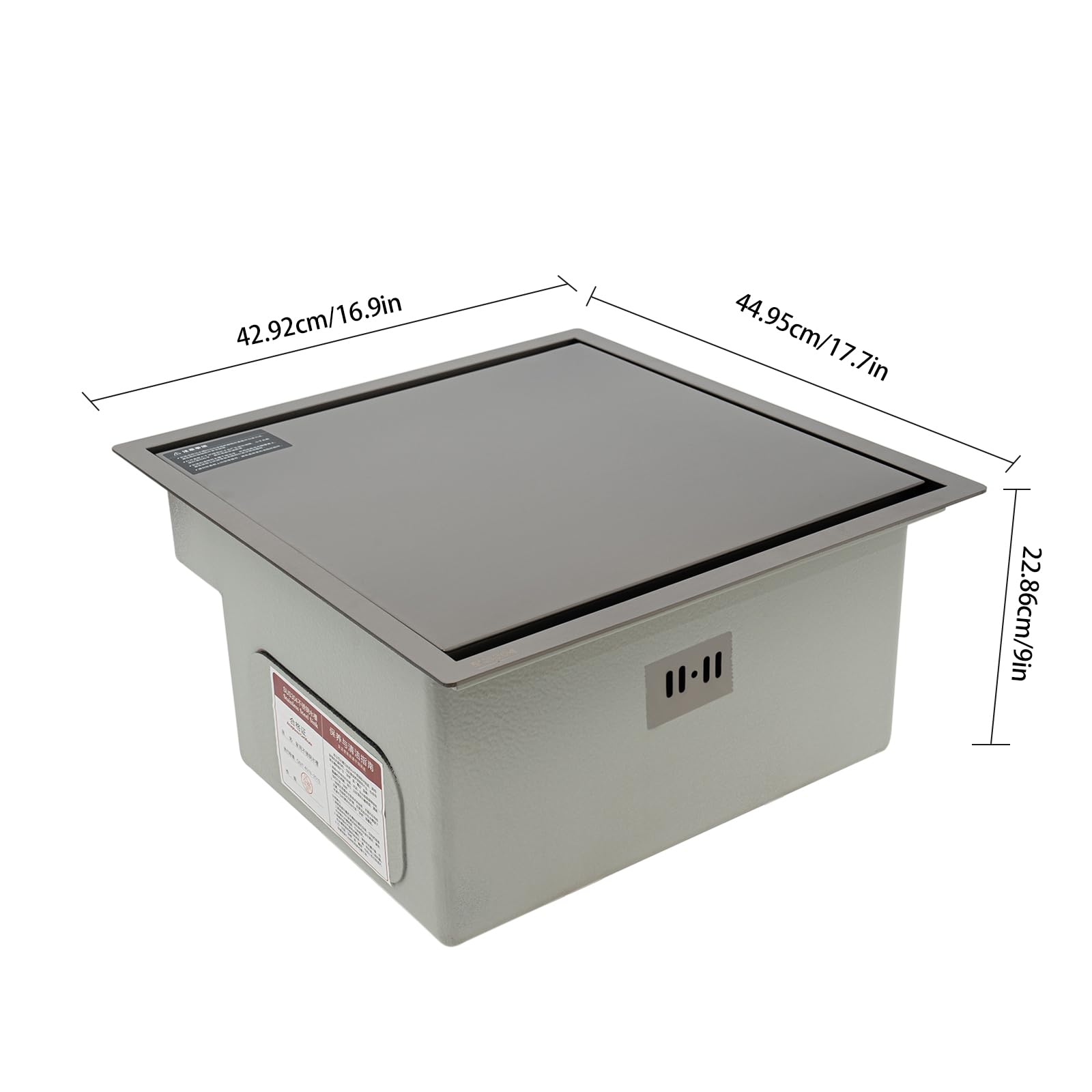 18 Inch x 17 Inch x 9 Inch Drop In Single Bowl Kitchen Sink Workstation Undermount Stainless Steel Bar Sink Commercial Rectangular Kitchen Sink with Folding Faucet Drain Kit Nano Coating Satin Finish