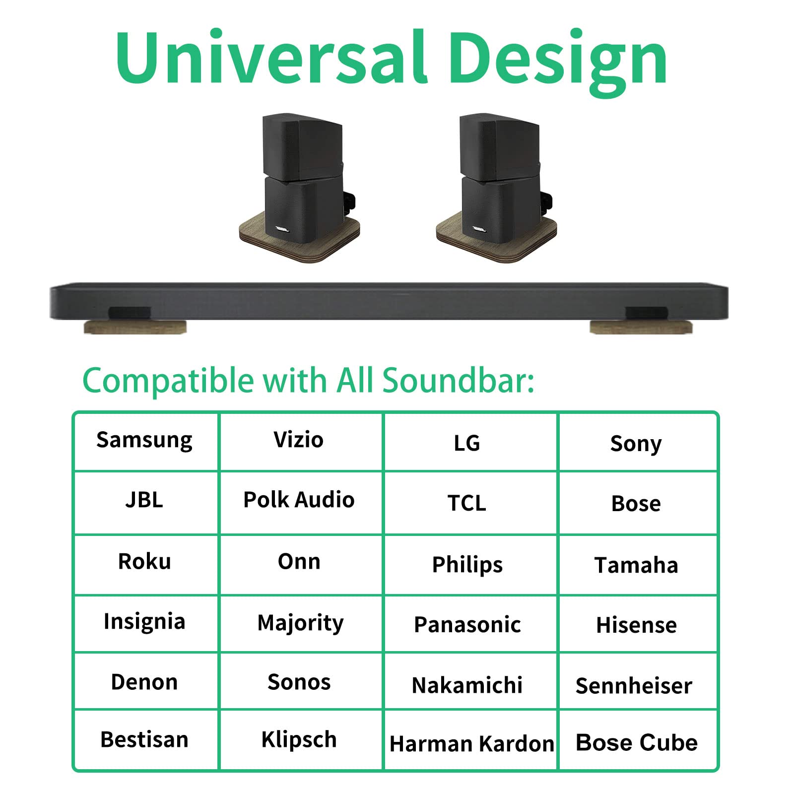 Maozhren Universal Soundbar Wall Mount Floating Shelves for Samsung, Polk Audio, Sonos Arc, JBL, Bose, Sony, Vizio, LG, TCL, Roku, Onn, Philips, Yamaha Soundbar Wall Mount Bracket, with Hardware Kit