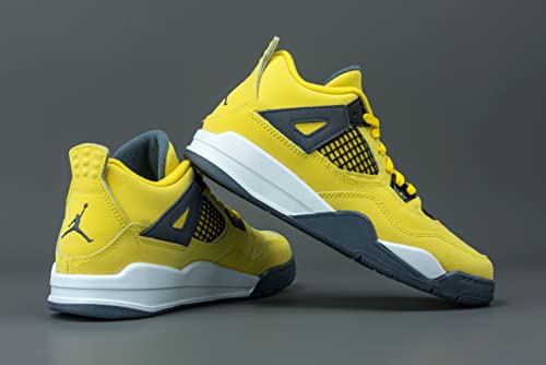 Nike Little Kid Jordan 4 Retro Lightning Tour Yellow/Dark Blue Grey (BQ7669 700) - 12.5 Multicolor 12.5 Little Kid