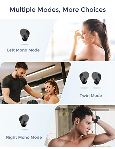 VASSCA Wireless Earbuds, Bluetooth Headphones with Charging Case, & Fast Charge, 25h Playtime, IPX8, Deep Bass, in-Ear Supports Mono Mode, for Music, Calls, and Siri Black