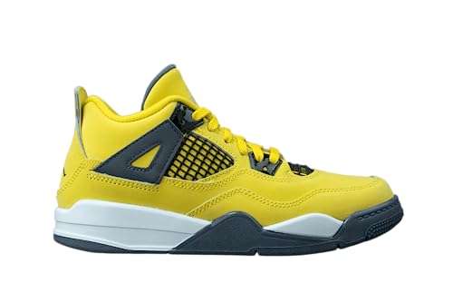 Nike Little Kid Jordan 4 Retro Lightning Tour Yellow/Dark Blue Grey (BQ7669 700) - 12.5 Multicolor 12.5 Little Kid
