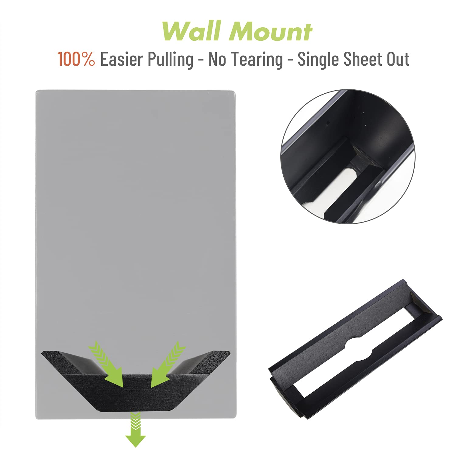 Cozee Bay Bamboo Paper Towel Dispenser, Paper Towel Holder with Lid for Home and Commercial, Wall Mount or Countertop for Multifold, C Fold, Z fold, Trifold Hand Towels (Black)