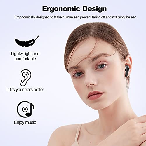 TUOTUER Wireless Earbuds Bluetooth 50H Playtime IPX4 Rating Sweat Waterproof Resistant V5.1 Bluetooth Headphones Built-in Mic Active Noise Cancellation Earphones Compatible with iPhone Android